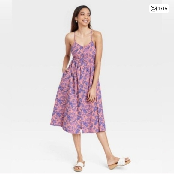 Universal Thread | Dresses | Universal Thread Purple Floral Midi Dress ...
